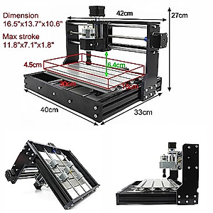 CNCTOPBAOS CNC 3018 Pro Wood Router Kit 3 Axis USB DIY Mini Engraver Milling Engraving Machine Cutter Plastic Acrylic PCB PVC Carving GRBL Control 300x180x45mm