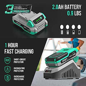 Litheli 20V Cordless Drill Combo Kit, 220 In-lbs Drill Driver and 1150 In-lbs Impact Driver with 2 x 2.0 Ah Batteries and 2 x 1H Fast Chargers, Pack of 2