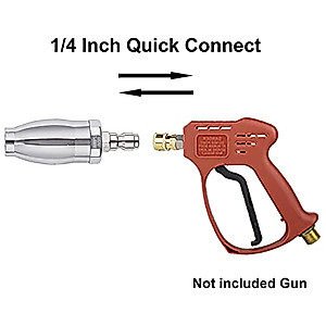 Raincovo Turbo Nozzle for Pressure Washer, Rotating Nozzle for Hot and Cold Water, 1/4 Inch Quick Connect, Orifice 3.0, 3600 PSI
