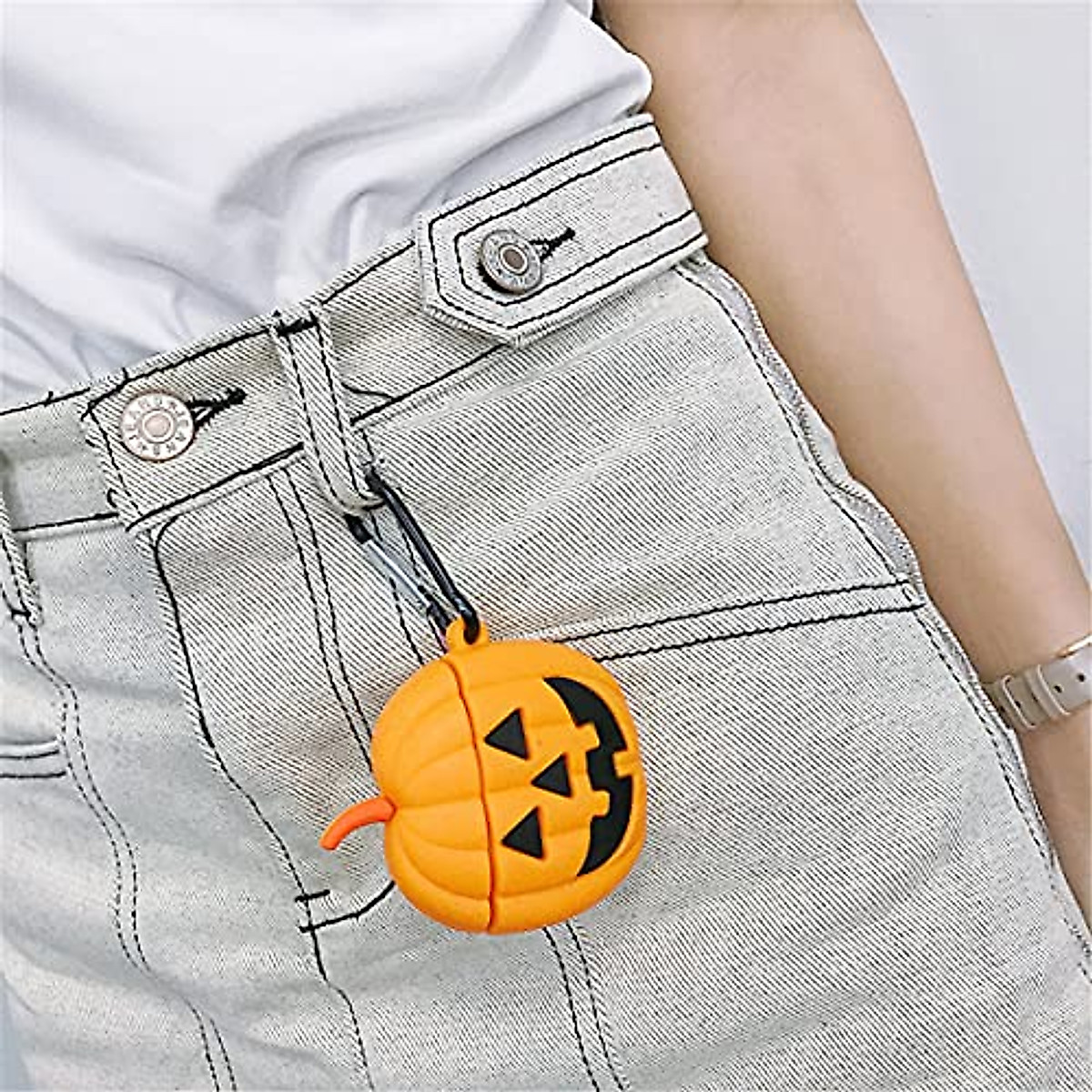 Airpods Case,New Pumpkin Lantern Case for Airpods 1&2, Airpods Accessories Shockproof Protective Premium Silicone Cover and Skin for Apple Airpods Charging Case