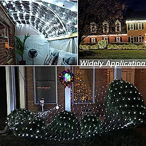 Outdoor String Lights 13.1X19.6Ft Net Bush Light Mains Powered Super Bright 660LED Fence Garden Net Light Plug in Remote Control,Clear Wire,Memory Built-in Timer Curtain Lights for Holiday,Home Decor