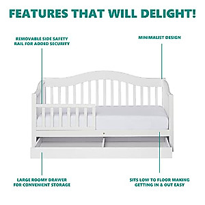 Dream On Me Toddler Day Bed in White, Greenguard Gold Certified
