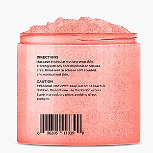 Natural Riches Himalayan Salt Exfoliating Body Scrub Lychee Bergamot Essential oil with Vitamin C - (12 Oz / 340 gm) Moisturize Deep Cleansing foot scrub body skin exfoliator