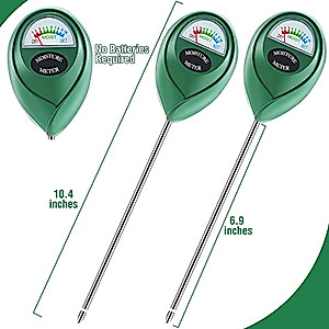 4 Packs Soil Moisture Sensor Meter Set, Outdoor Soil Meter for Plant Test, Water Monitor Indicator for Indoor Gardening, Soil Pot Plants Humidity Tester Kit for Yard, Lawn, Farm, No Batteries Required