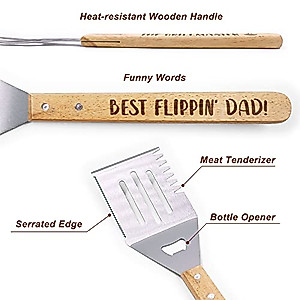 Father's Day BBQ Tools Set for Dad Engraved Grill Kit Grill Master Summer Barbecue Thanksgiving Housewarming Dad's Birthday Present Set of 3