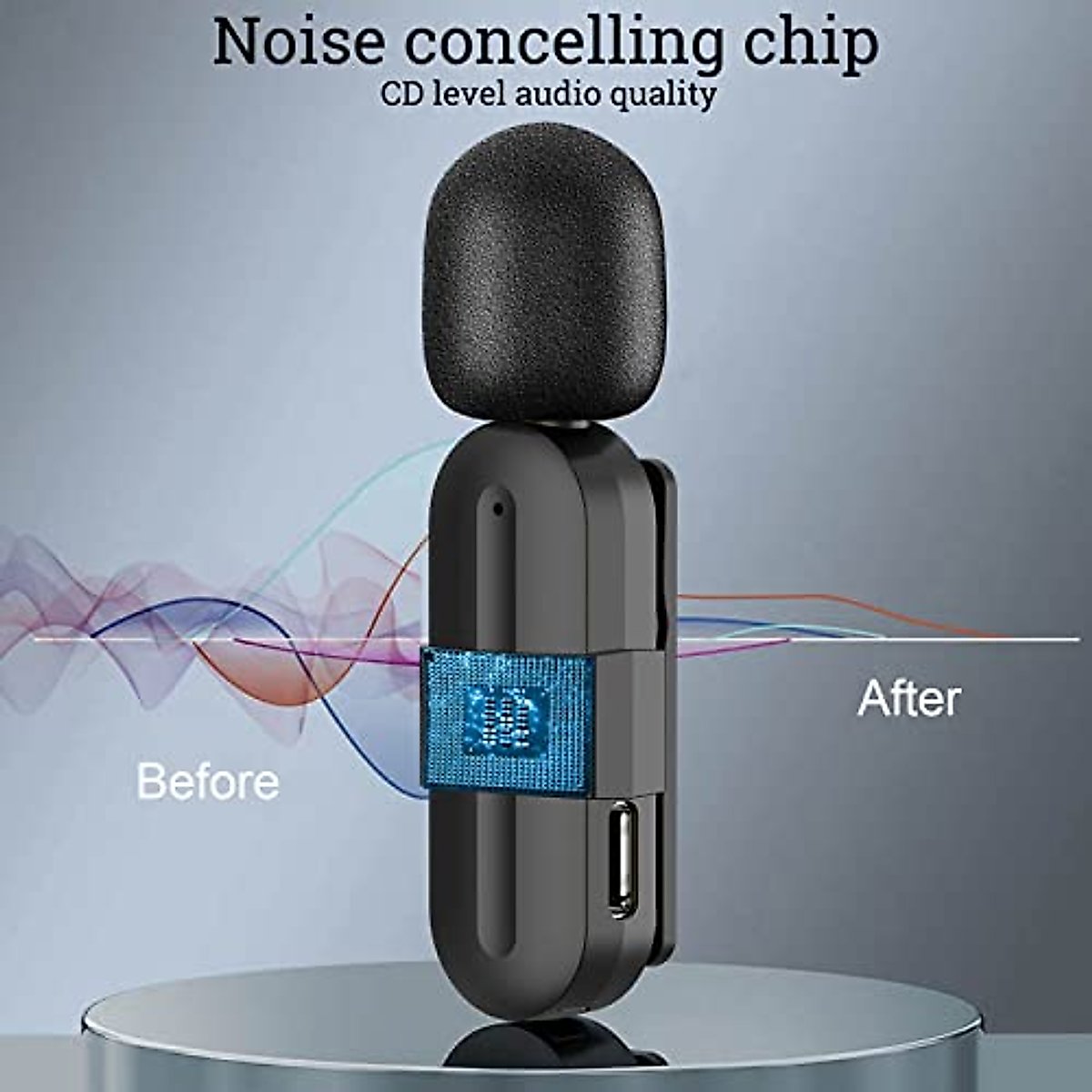 MYBESTFURN Wireless Lavalier Microphone for iPhone iPad, Android Phone,Professional Lapel Mics with Clearer Audio, Mini Microphone for Video Recording, YouTube, Interview, Tiktok, Vlog（2 Pack）
