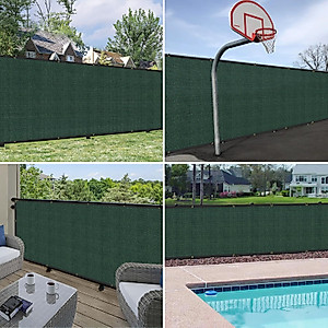 Windscreen4less 4' x 50' Privacy Fence Screen Heavy Duty Windscreen Fencing Cover Windblock Mesh Fabric Shade Cloth with Brass Grommtes for Garden Yard Pool Deck Carport Construction, Green