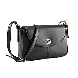 Ayliss Women Crossbody Handbag Purses Shoulder Handbag PU Leather Fashion Vegan Classic Envelope Saddle Purse Bag (Black)