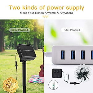 Beauthard Solar String Lights Outdoor,60 Led 35.6 Ft Lights with 8 Lighting Modes,Outdoor String Lights,Waterproof Solar Patio Outside Lights for Garden Yard Home Wedding Party Decoration(Warm White)