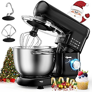 Kitchen Stand Mixer, 6Qt Household Stand Mixers, 660W 6+P Speed Tilt-Head Electric Dough Mixer, Food Mixers for Daily Use with Dough Hooks, Whisk, Beater