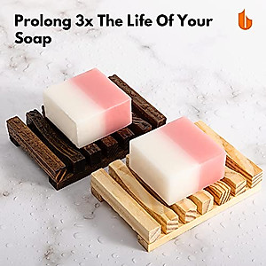 304 Stainless Steel Toothbrush Holder and Wooden Soap Dish Bundle