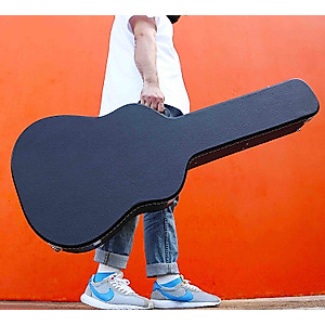 Gearlux Dreadnought Acoustic Guitar Hardshell Case with Accessory Compartment - Black