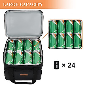 Elyum Lunch Box, Lunch Bag Women/Men Large Insulated Lunch Bag with Adjustable Shoulder Strap, Leak Proof Cooler Bag Reusable for Office School Picnic Beach (15L, Black)