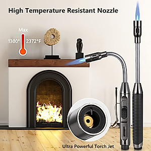 Butane Torch Lighter, 10.1 Inches Long Neck Cooking Torches and 16.5 Inches Long Neck Cooking Torches