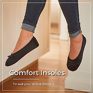 Isotoner Ballerina Slippers for Women – Soft Satin House Shoes with Bow and Suede Sole – Classic Comfy Travel and Bedroom Slippers – Cute Bridal Party Slippers, Black Soft Tie Bow, 6.5-7.5