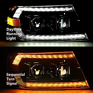 AlphaRex 04-08 F150 / 06-08 Lincoln Mark LT Projector Headlights Alpha-Black [PRO-Series]