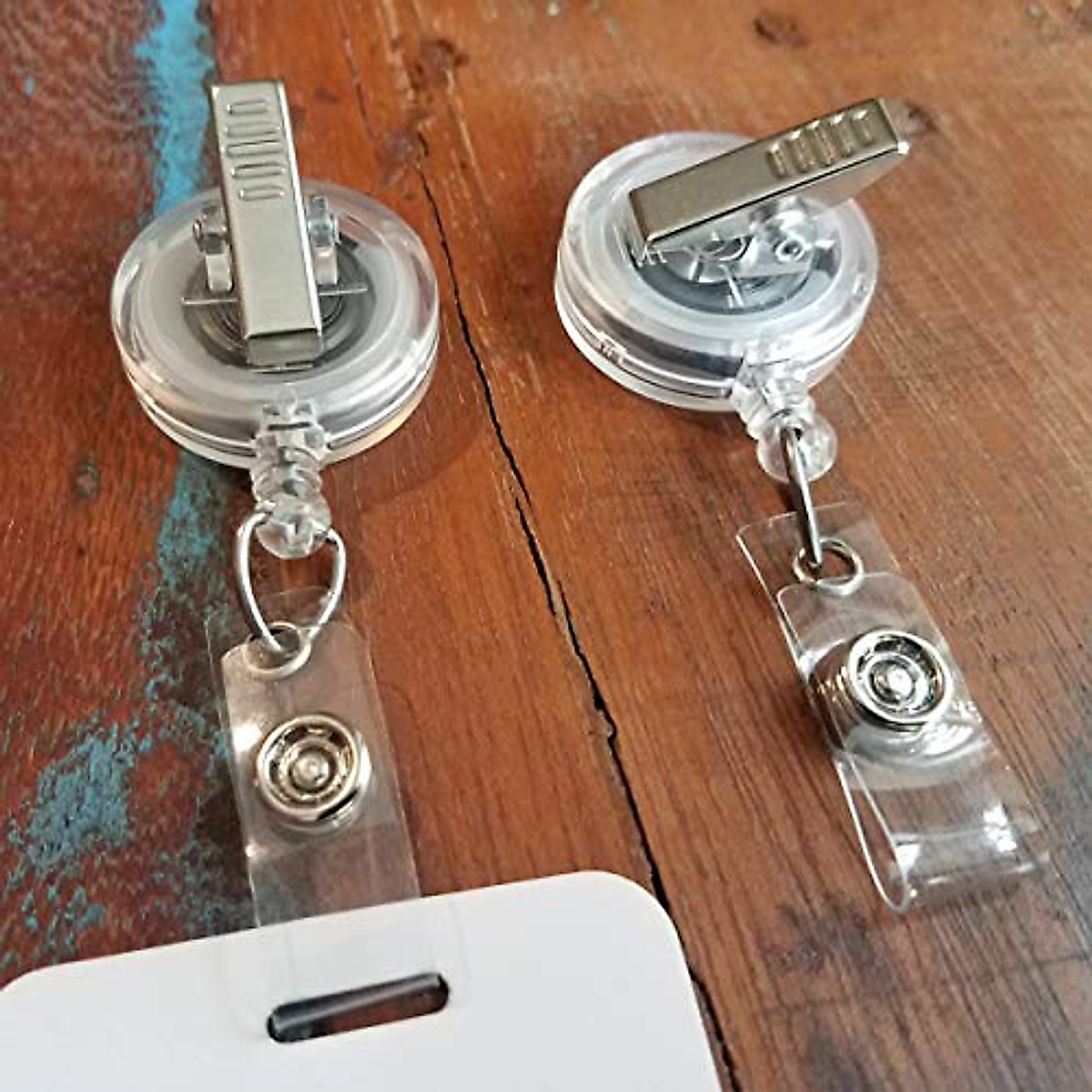 25 Pack - Premium Clear (Translucent) Retractable Badge Reels with Alligator Swivel Clip on Back by Specialist ID (Translucent Clear)
