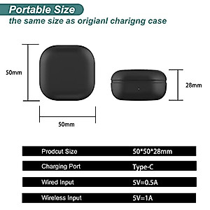 Kissmart Charging Case for Samsung Galaxy Buds Pro, Replacement Charger Case Dock Station for Galaxy Buds Pro SM-R190 (Black)