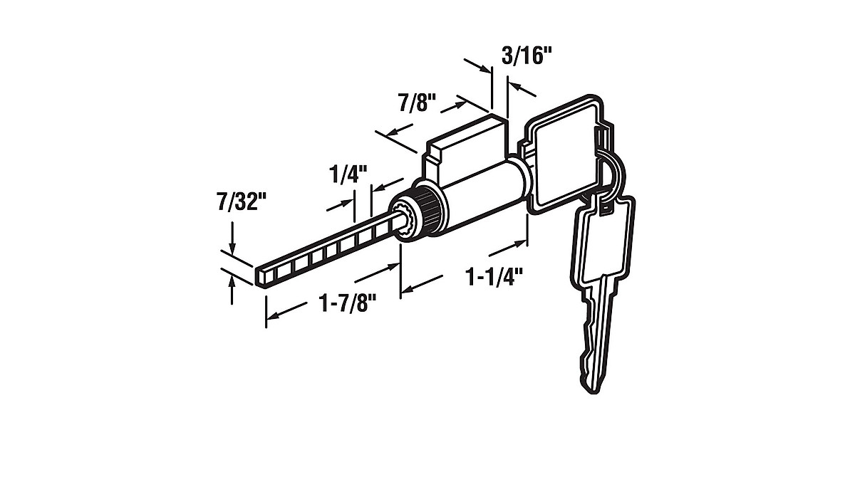 Sliding Glass Door Lock - Kwikset/Weiser Keyed Alike Cylinder