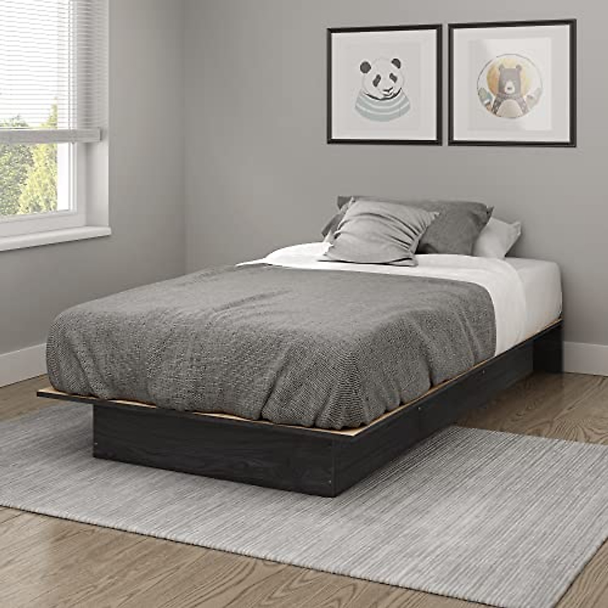 South Shore Libra Twin Platform Bed (39''), Gray Oak