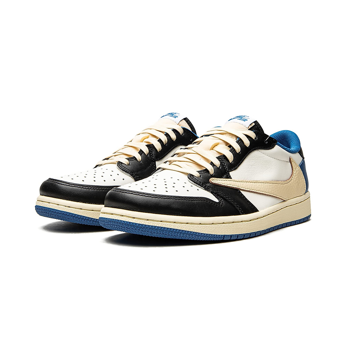 Nike Men's Air Jordan 1 Low OG Sp Travis Scott X Fragment, Sail/Black/Military Blue/Shy P, 7.5