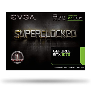 EVGA GeForce GTX 1070 SC GAMING ACX 3.0 Black Edition, 8GB GDDR5, LED, DX12 OSD Support (PXOC) 08G-P4-5173-KR (Renewed)