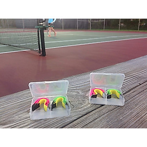 izzers Tennis Score Keeper, Mark & See Score Easily, 2-Pack, Pink/Green/Yellow