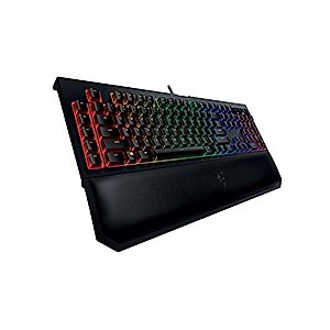 Razer BlackWidow Chroma V2: Esports Gaming Keyboard - Ergonomic Wrist Rest - 5 Dedicated Macro Keys Green Mechanical Switches (Tactile and Clicky)