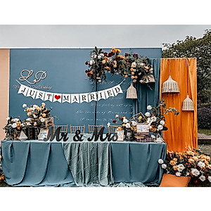 Nine to Nine Wedding Decorations Set, Large Mr and Mrs Sign & Just Married Banner, Mr & Mrs Signs for Wedding Table, Wooden Letters Wedding Decor, Wedding Decorations for Reception, Ceremony and Anniversary Party Valentine's Day Decor, White