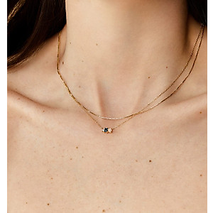 Vavily Minimalist Thin 18K Gold Chain Box Necklace Short Small Gold Chain Choker Necklaces for Women