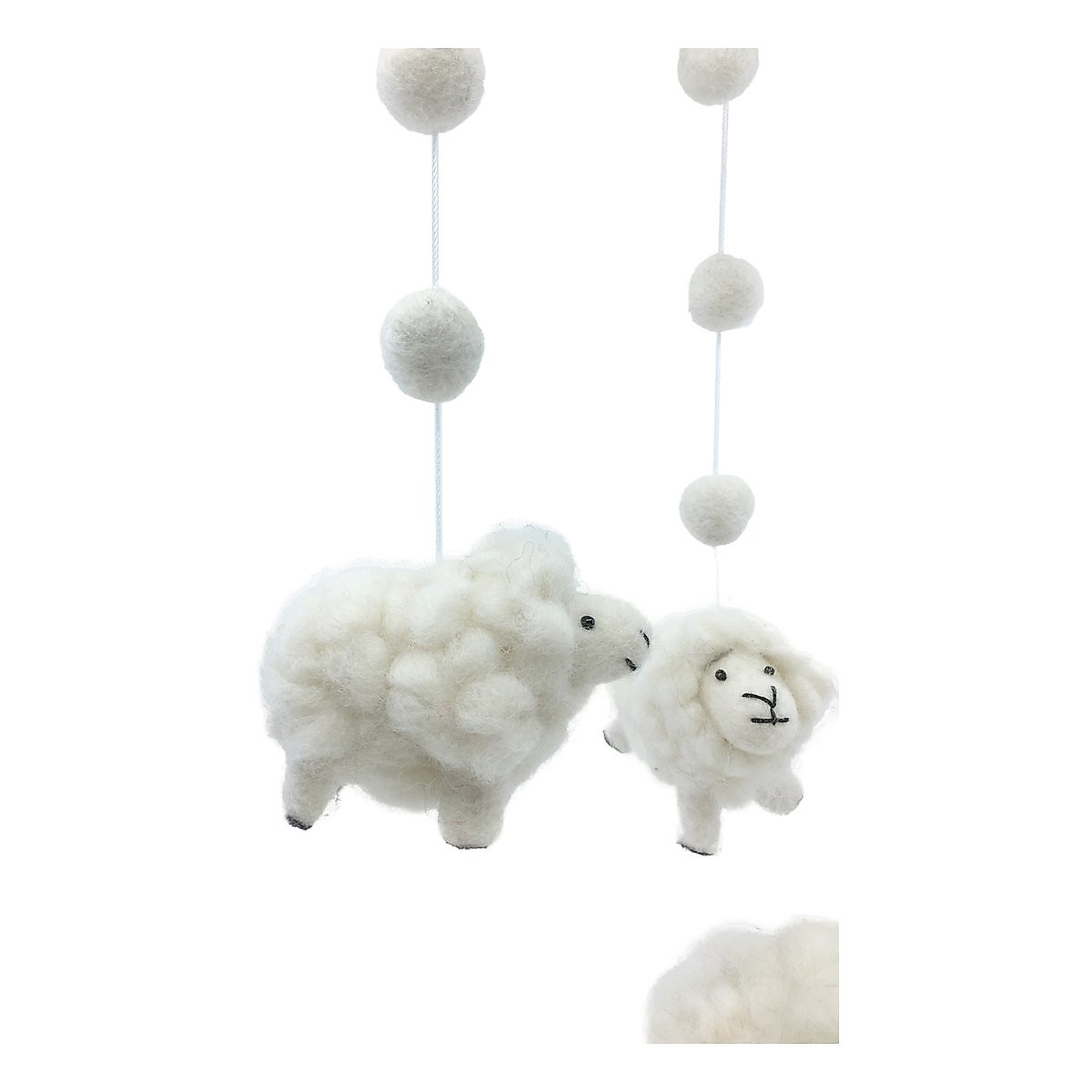 Wool Sheep Lamb Nursery Mobile for Baby's Room Crib Decoration