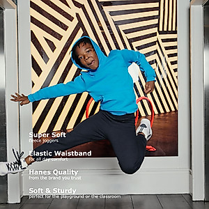 Hanes Boys' Big Eco Smart Pant, Black, Medium