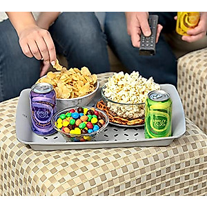 Henning Lee 2-Pc Medium & Large Rectangle Non-Slip Serving Trays-New (Red)