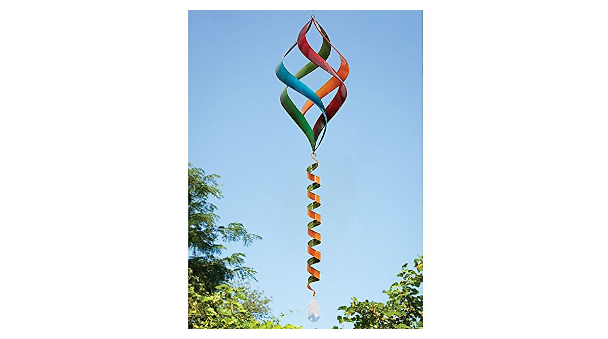 Rainbow Enameled Wind Spinner - 28" Garden Yard Art | Weather-Resistant ...