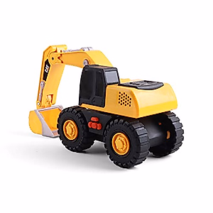 CAT Construction Toys, Tough Machines Toy Excavator, 10" W/Realistic Lights & Sounds, Rumbling Action, Movable Parts & Sturdy Plastic Construction