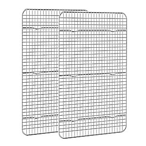 VNIMTI Baking Rack 2 Packs, Stainless Steel Cooling Racks, Wire Rack for Baking, Oven Safe Cookie Cooling Rack for Cooking, Roasting, Grilling, Drying, Fit Half Sheet Pan (16.5" * 12")
