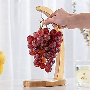 AIEWEV Banana Holder Stand,Bamboo Fruit Hanger Hook,Hanging Fruit Rack Organizer for Fruit Kitchen Home Party