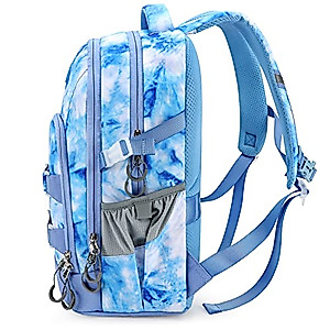 mibasies Girls Backpack for Kids, Elementary School Backpack for girls 17Inch(Marble Bule)