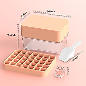 ZDPMK Ice Cube Trays With Lid and Bin, Upgraded 70 Grids Square Silicone Ice Cube Trays Molds for Freezer Easy Release Spill-Resistant Cover, For Whiskey Cocktail Chilling Drinks Coffee BPA Free