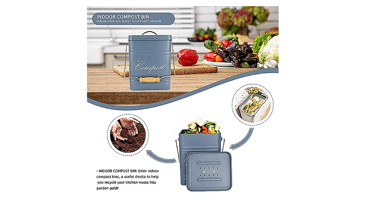 Stylish Countertop Compost Bin - Eco-Friendly & Durable