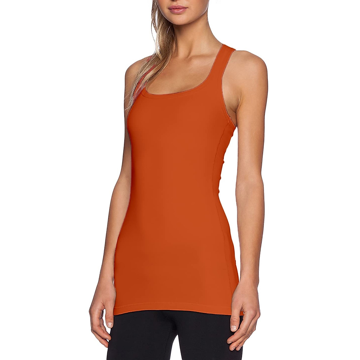 TAIPOVE Racerback Basic Cotton Long Tank Tops Sleeveless Yoga Gym Shirt for Women Layering Camisole Summer 3packs