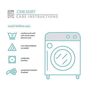 Lush Decor Baby Printed Textured Arrow Crib Skirt, Multicolored 28" x 52" x 16"