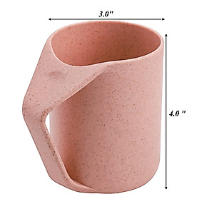 Okllen 12 Pack Wheat Straw Plastic Coffee Cups, 13.5 Oz Healthy Drinking Mugs, Eco-friendly Mugs Party Cups Set for Water, Milk, Juice, Tea, Lightweight, 4 Colors