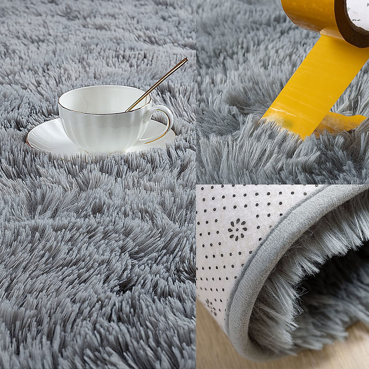 Kelarea Super Soft Shaggy Rug Fluffy Bedroom Carpets, 3x5 Feet Grey, Modern Indoor Fuzzy Plush Area Rugs for Living Room Dorm Home Decorative Kids Girls Children's Floor Rugs