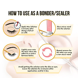 Forabeli Lash Bonder for Eyelash Extensions - Max Solution Fast Cure, Boosts Retention, Reduces Sensitivity, Pro-Grade Bonding Accelerator