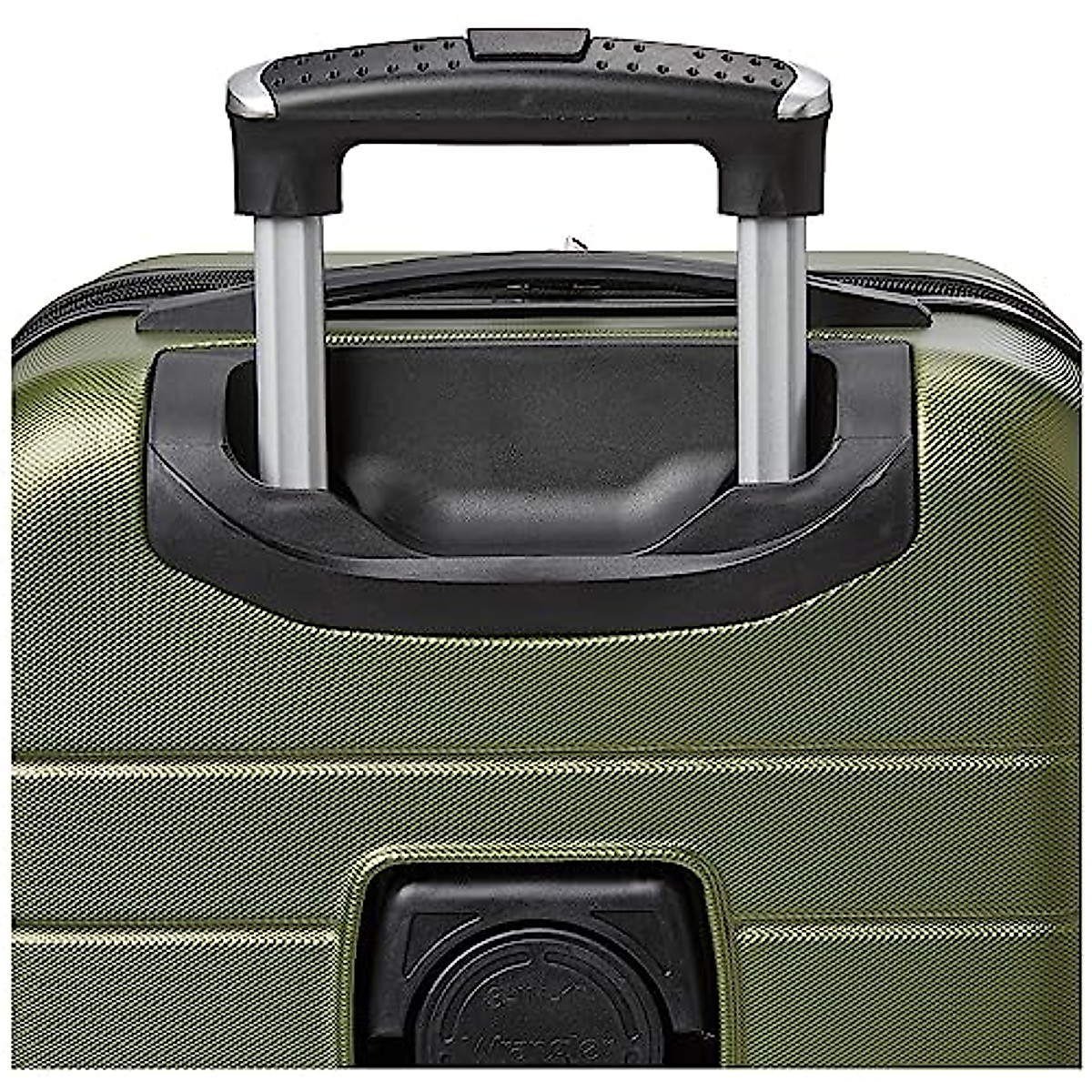 Wrangler Smart Luggage Set with Cup Holder and USB Port, Olive Green, 20-Inch Carry-On