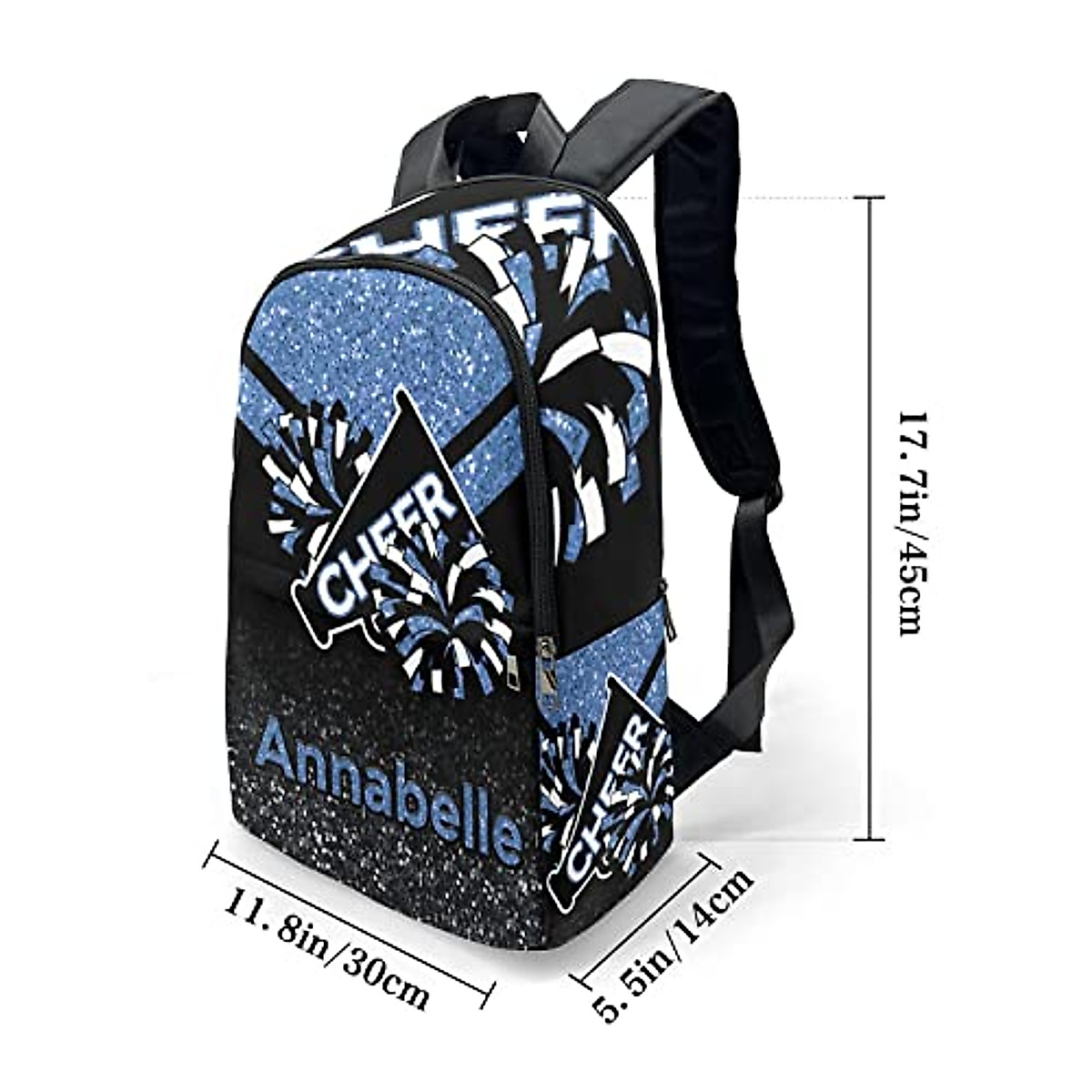 Yeshop Cheerleader Blue Personalized Backpack for Teen Boys Girls,Custom Travel Backpack Bag Gift