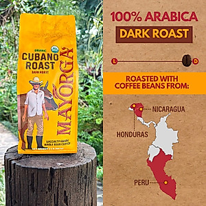Mayorga Dark Roast Coffee, 2 lb bag - Café Cubano Coffee Roast - 100% Arabica Whole Coffee Beans - Smoothest Organic Coffee - Specialty Grade, Non-GMO, Direct Trade