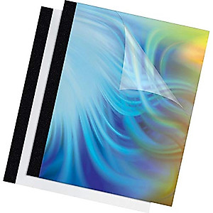 Fellowes Thermal Presentation Covers, 3/8-Inch, Transparent Front, Linen Textured Black Back, 10 per Pack (5256101)