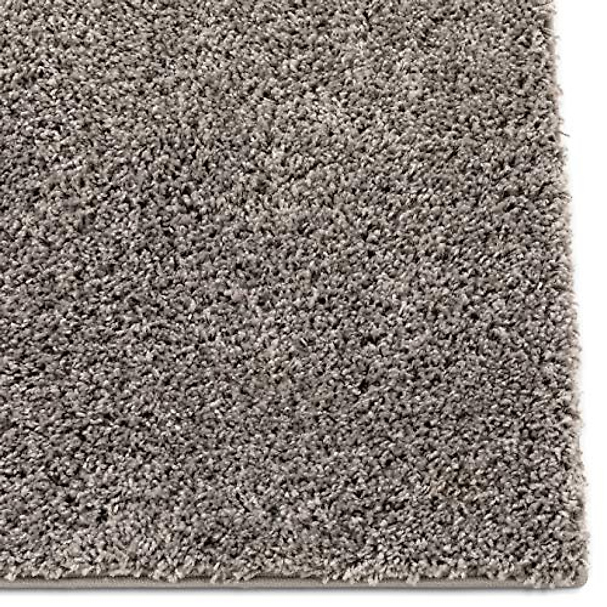 Well Woven Madison Shag Plain Grey Modern Solid Area Rug 5' x 7'2''